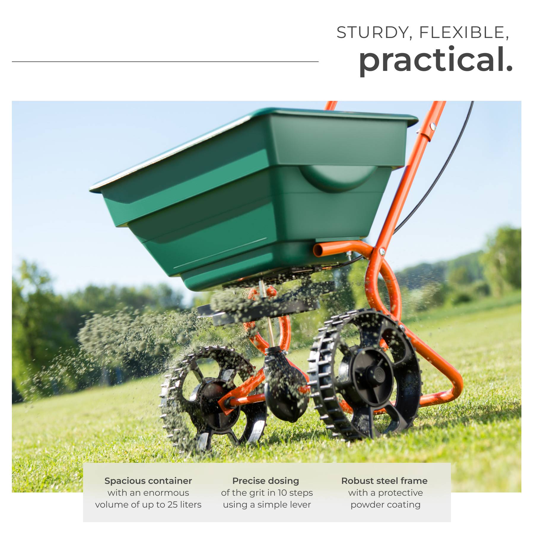 Salt Spreader Gritter Handheld Fertilizer Spreader, Hand Held Crop ...