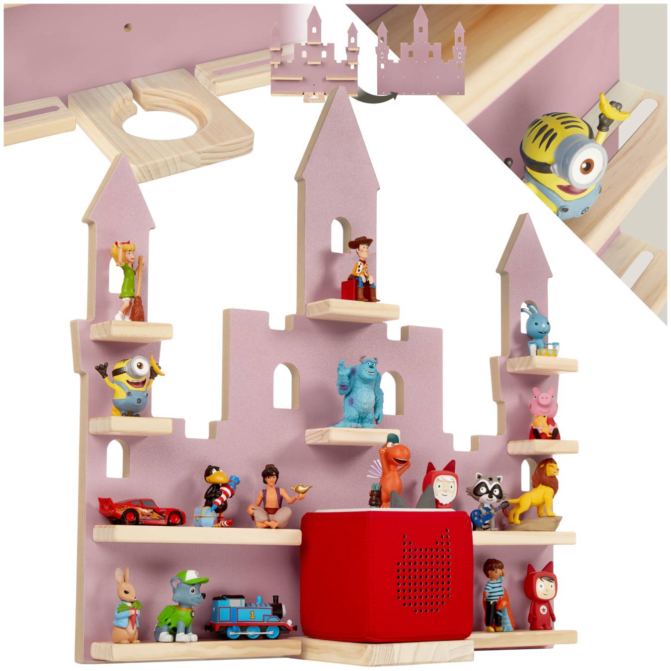 Buy Wall Shelf Princess Palace, fits 22 figurines, in fairy-tale castle ...